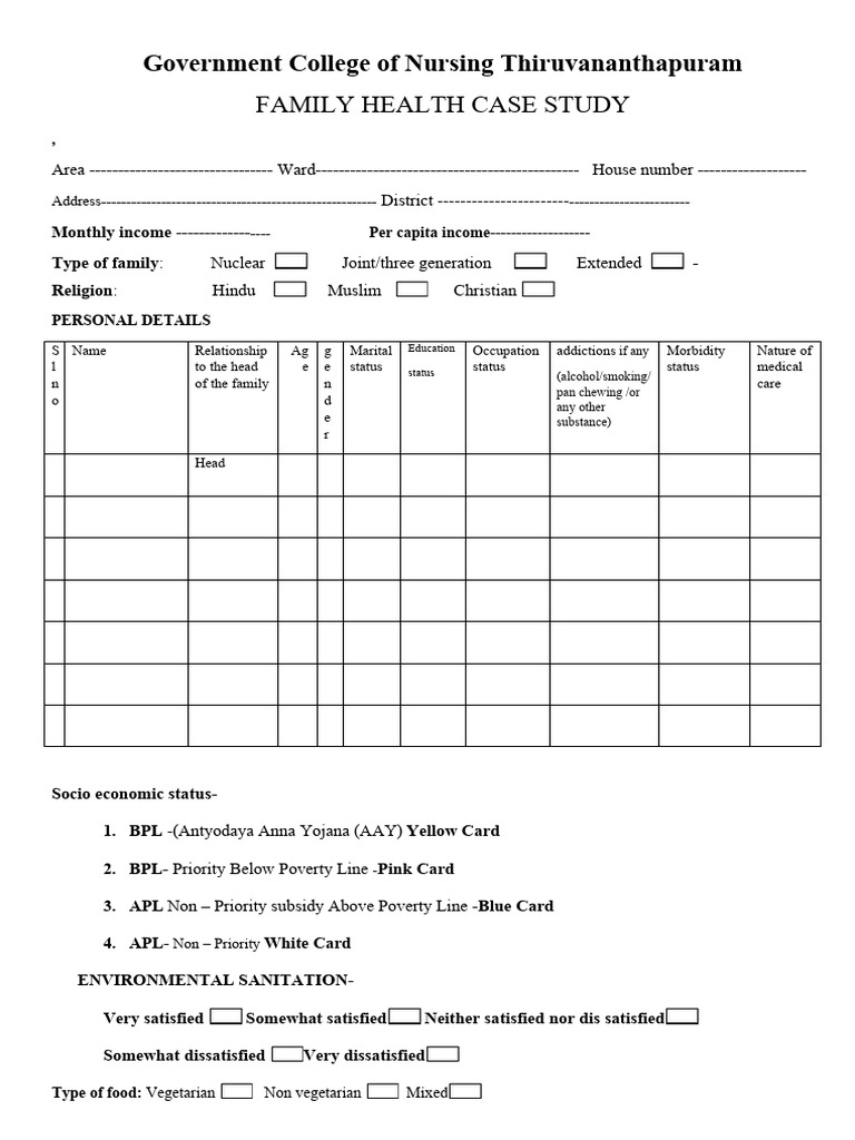 Case Study Proforma - Nursing | PDF | Health Care | Social Programs