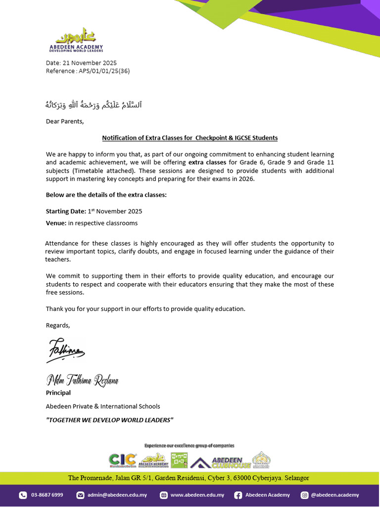 Extra Classes for Checkpoint & IGCSE Students | PDF