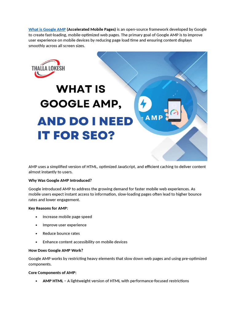 What is Google AMP | PDF | Search Engine Optimization | World Wide Web