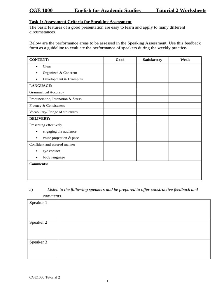 20-21 CGE1000 Tutorial 2 | PDF | English Language | Word