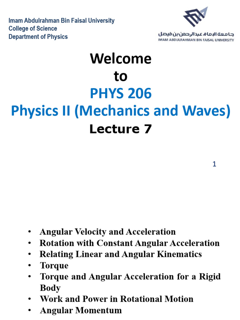 Dynamics of Rotational Motion Concepts | PDF | Rotation Around A Fixed ...