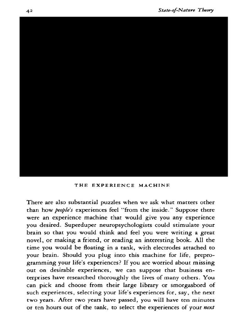 Nozick - The Experience Machine | PDF