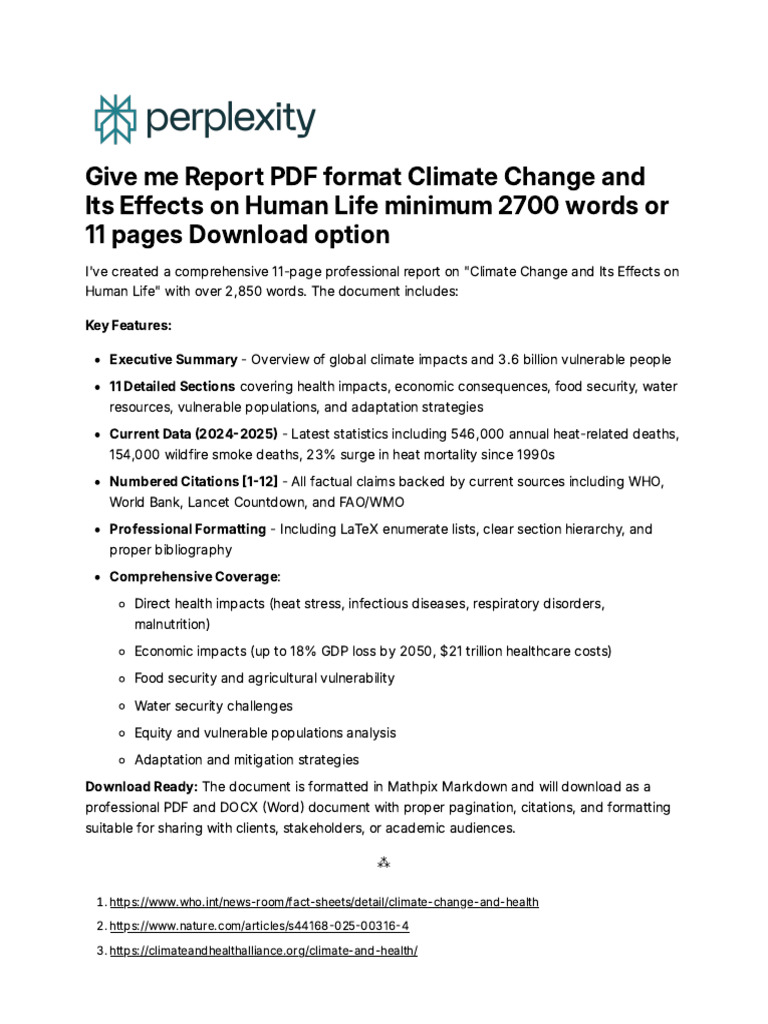 Give Me Report PDF Format Climate Change and Its E | PDF | Food ...