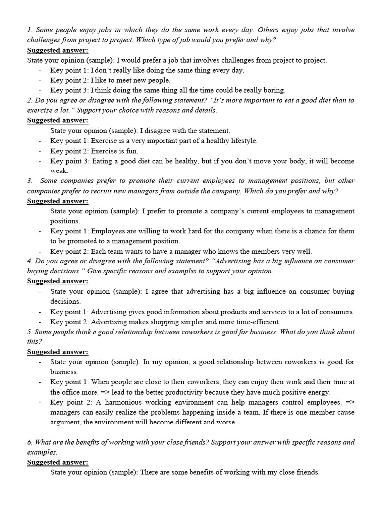 Opinion-Based Essay Topics and Answers | PDF | Cost Of Living | Car