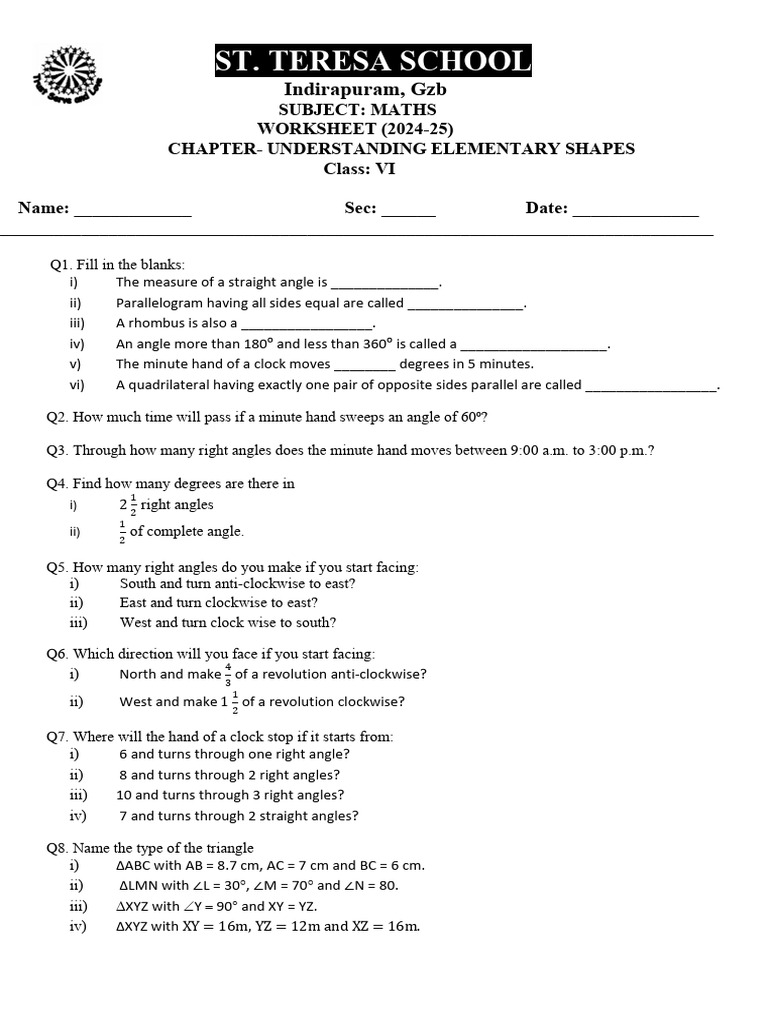 Understanding Elementary Shapes | PDF | Rectangle | Euclidean Plane ...