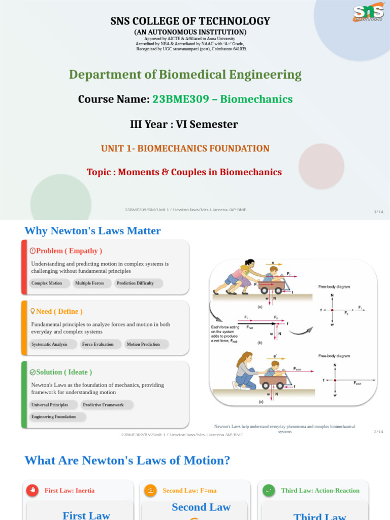 Newton's Laws in Biomechanics Explained | PDF | Force | Newton's Laws ...