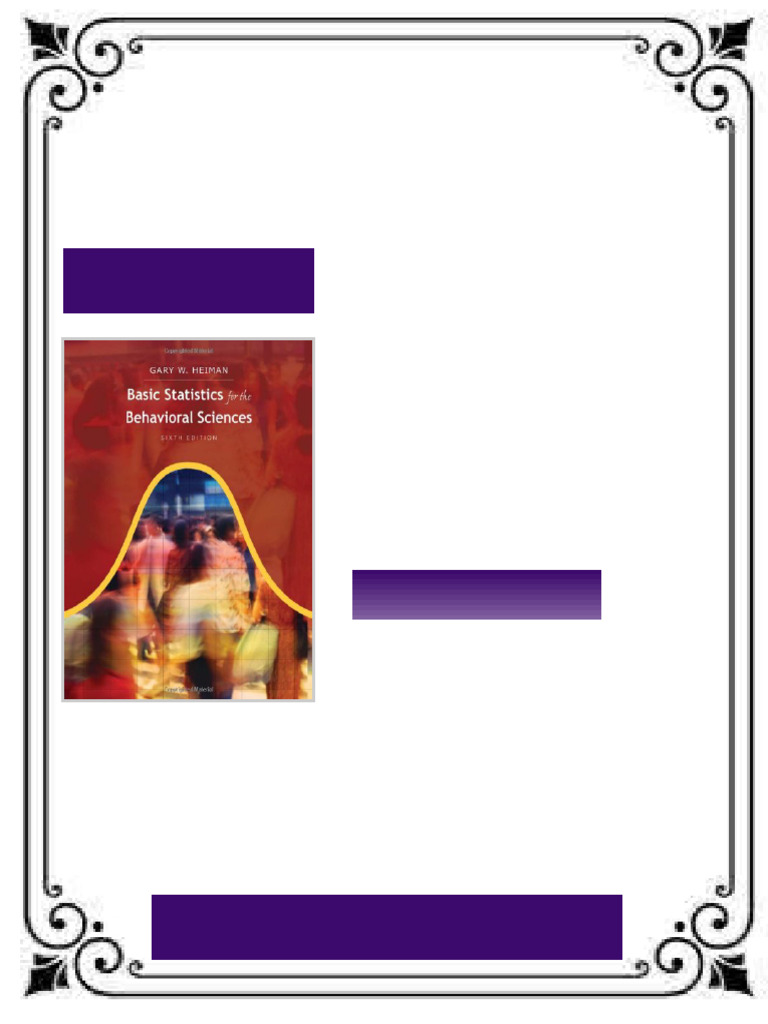 Basic Statistics For The Behavioral Sciences 6th Edition Gary Heiman ...