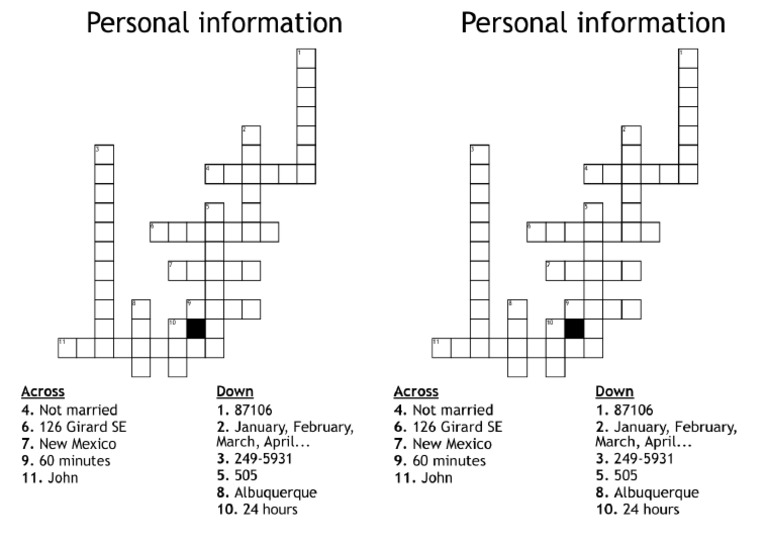 Personal Information Quizz | PDF