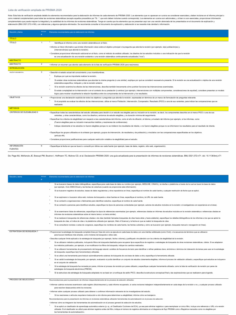 PRISMA_2020_expanded_checklist (1) | PDF | Metaanálisis | Análisis de ...