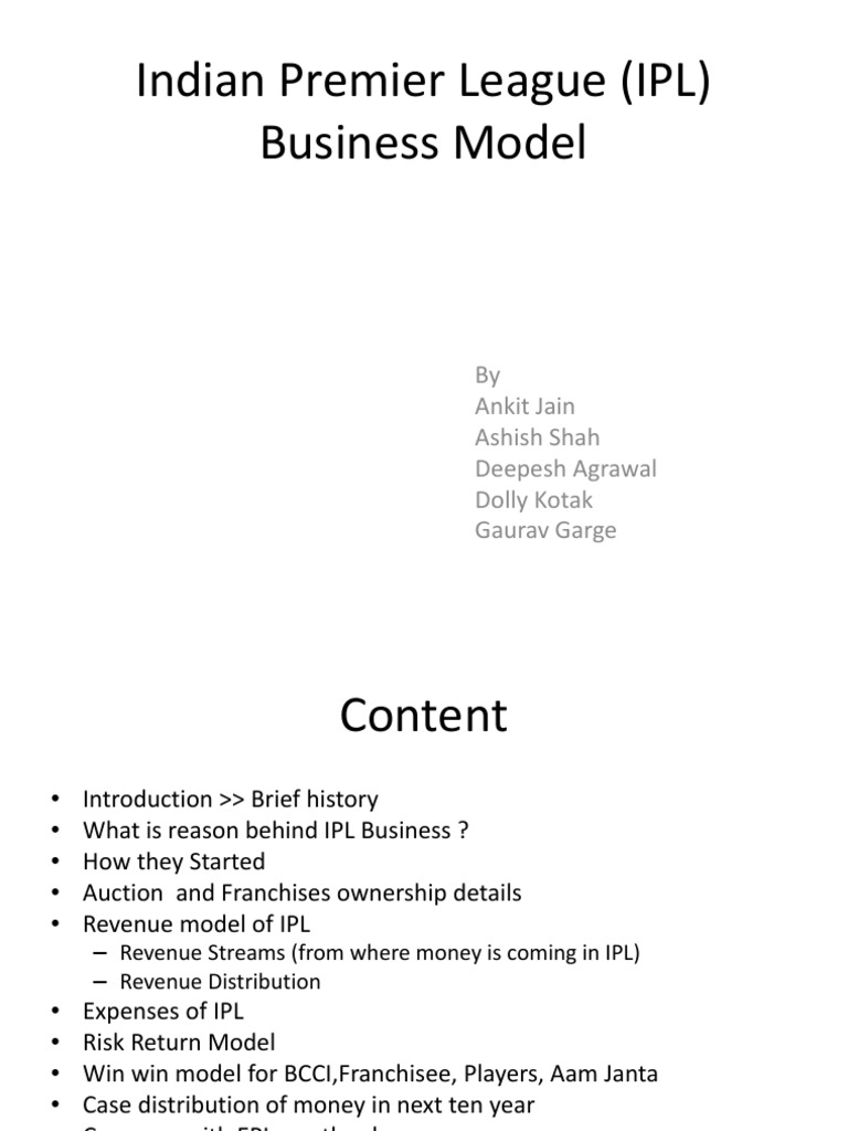 IPL Business Model and Revenue Streams | PDF | Business