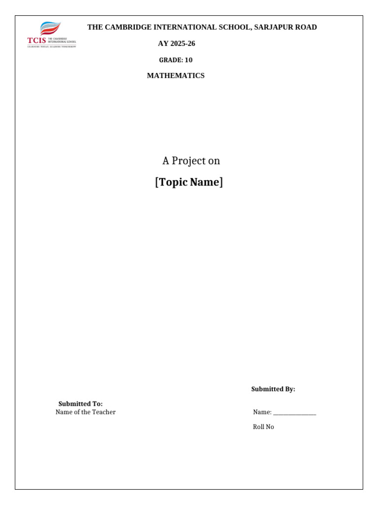 A Project On: (Topic Name) | PDF