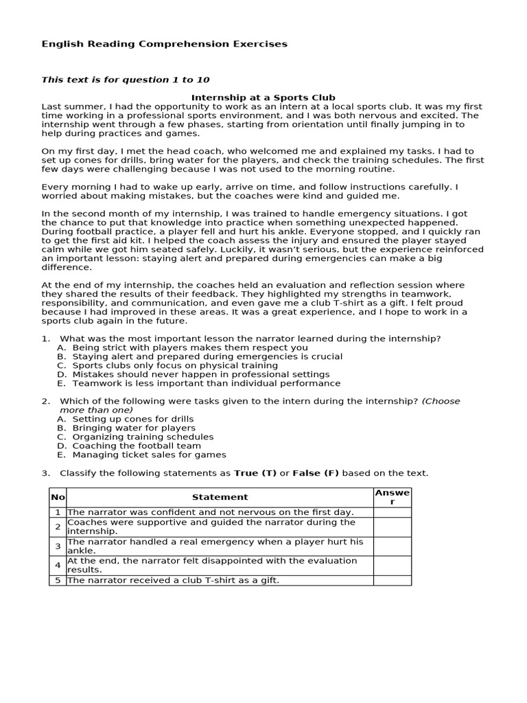 English Reading Comprehension Exercises | PDF | Cyberbullying | Adolescence