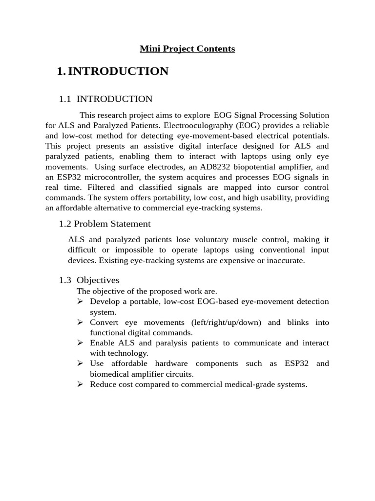 EOG-Based Eye Control for ALS Patients | PDF | Analog To Digital ...