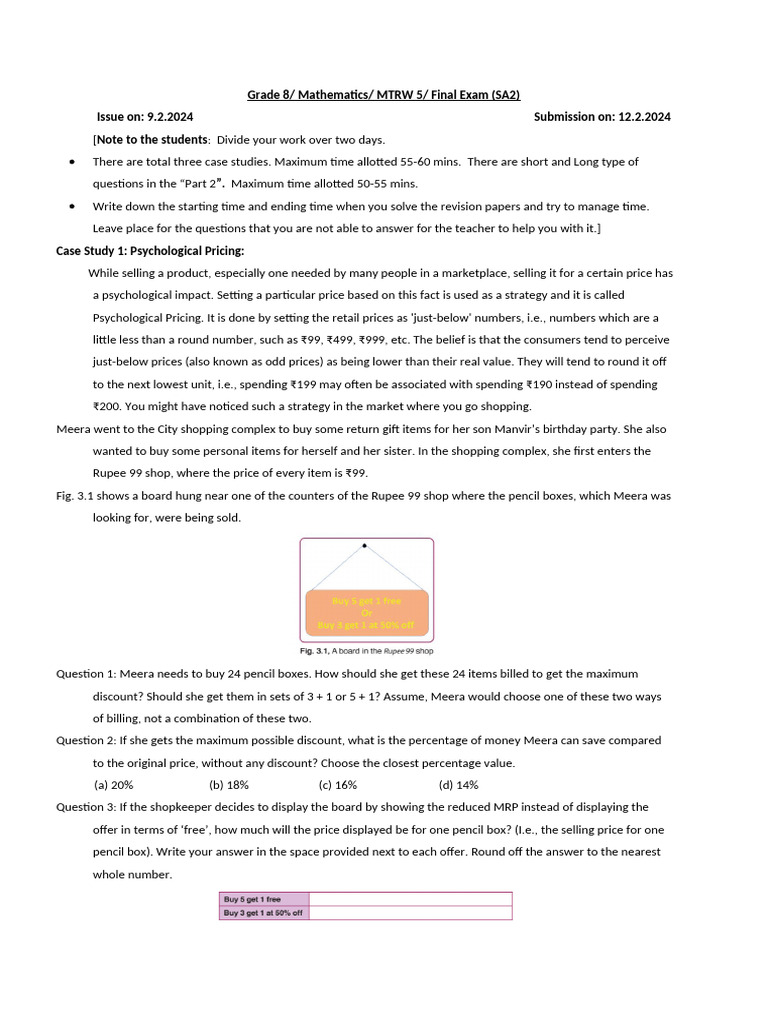 Grade 8 - Mathematics - MTRW 5 - Final Exam | PDF | Weighing Scale | Weight