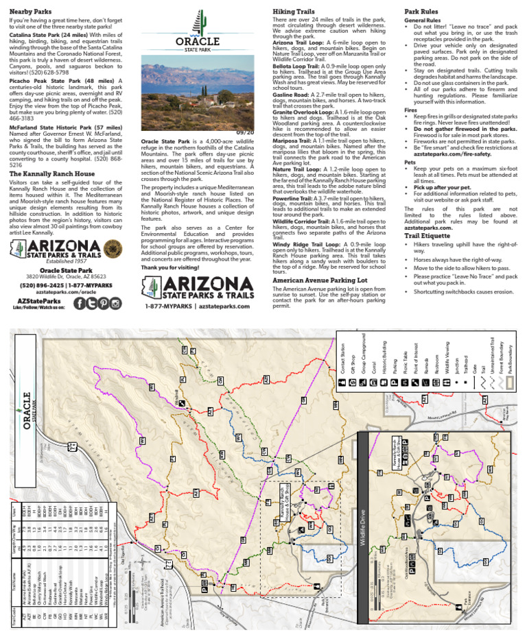 Explore Oracle State Park Trails | PDF | Trail | Hiking
