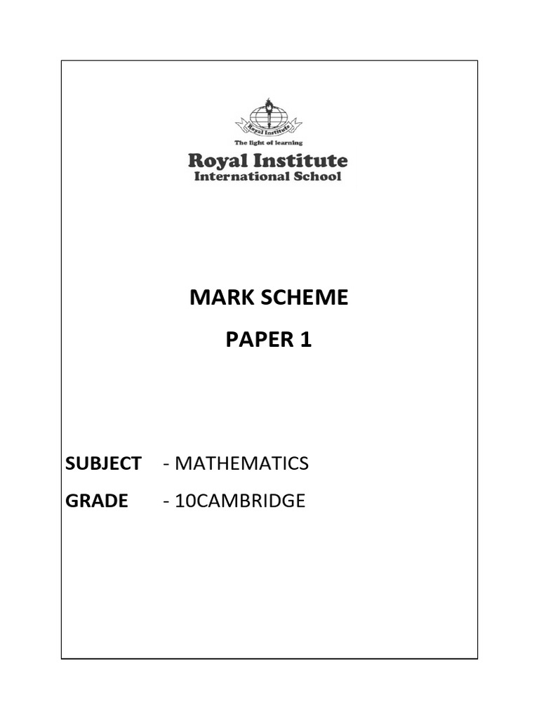 2024 Grade 10 Mathematics Exam Mark Scheme | PDF | Triangle Geometry ...