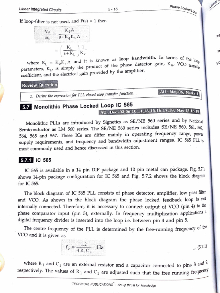 Monolithic Phase Locked Loop IC 565 | PDF