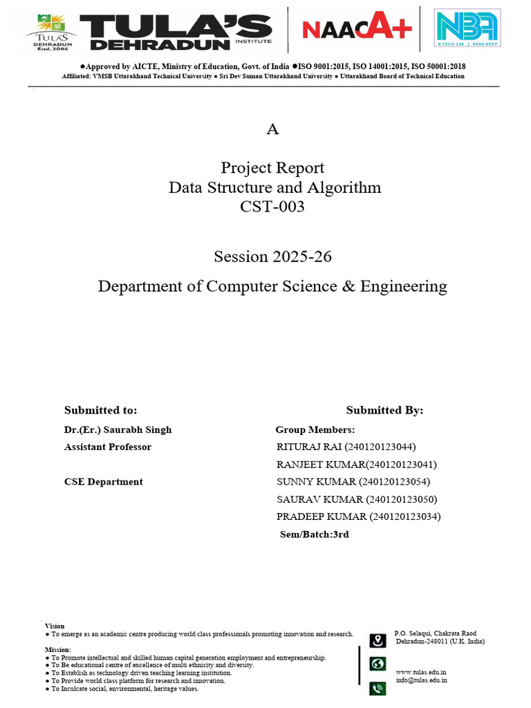 Project Report Front Page | PDF | Cognition | Science