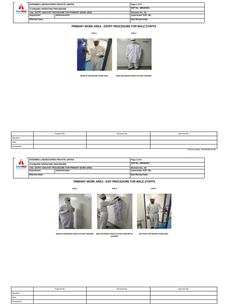 Ad-001-02 A2 Procedure For Primary Work Area | PDF | Quality | Business ...