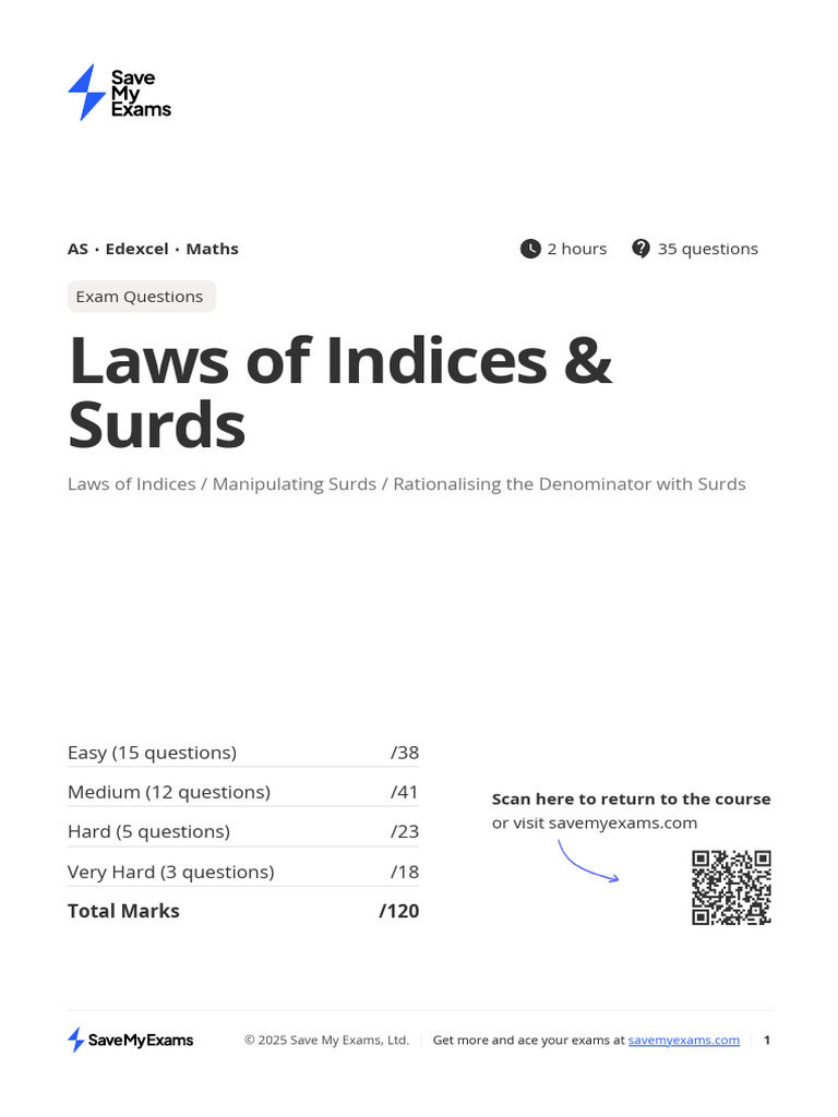 Laws of Indices and Surds DC99mcJVTyF7BNpd | PDF | Equations | Algebra