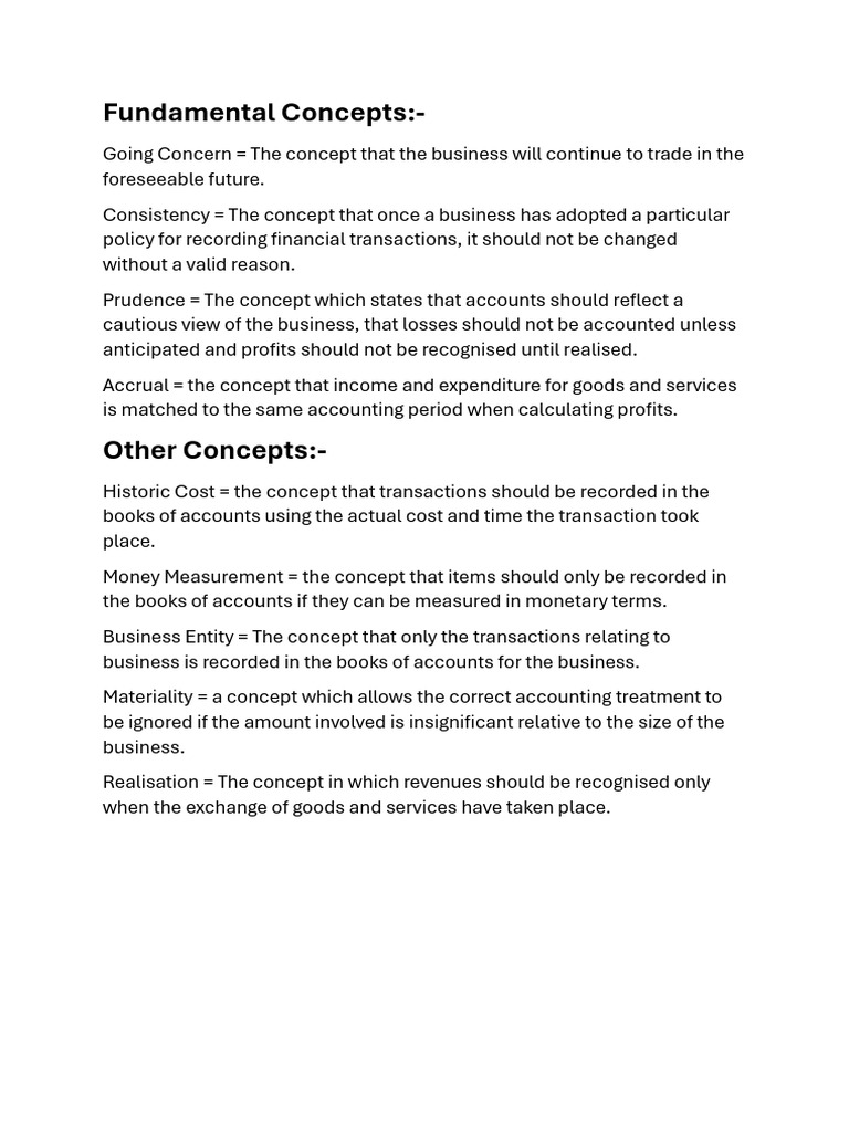 Key Accounting Concepts Explained | PDF