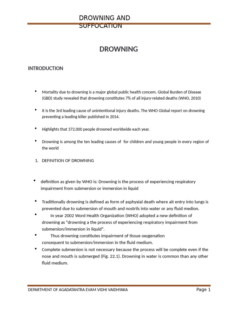 Drowning and Suffocation | PDF | Respiratory Tract | Respiratory System