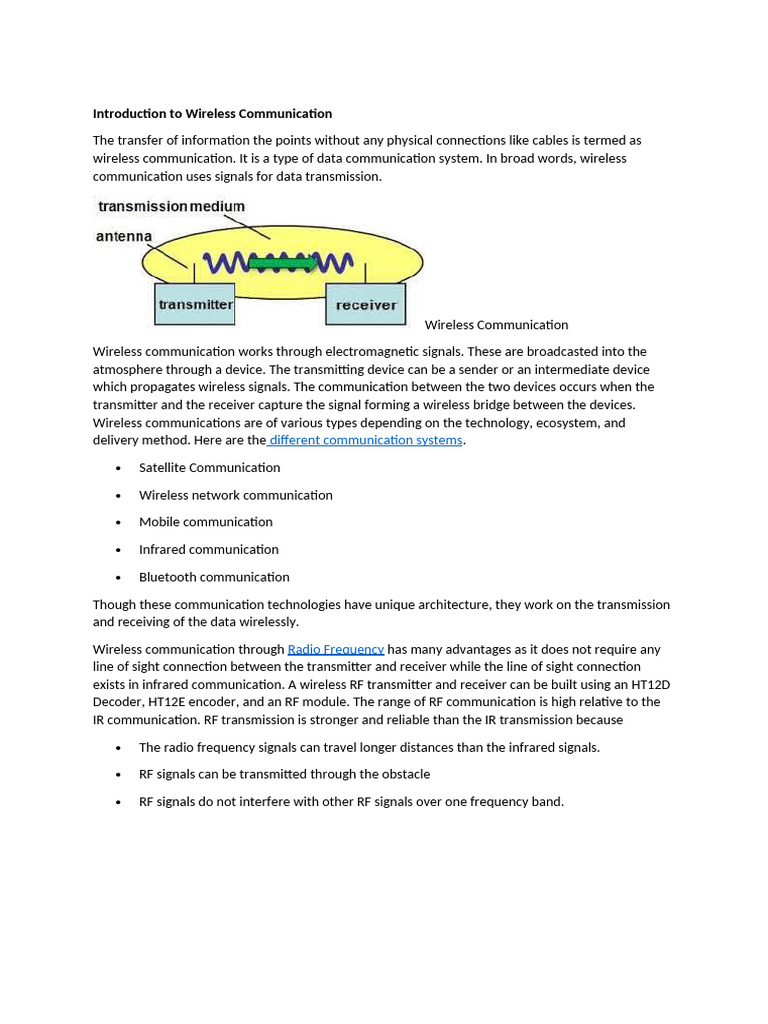 Overview of Wireless Communication Systems | PDF | Telecommunications ...
