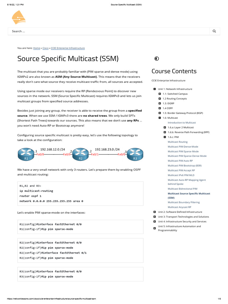 Source Specific Multicast (SSM) Guide | PDF | Internet Protocols | Internet