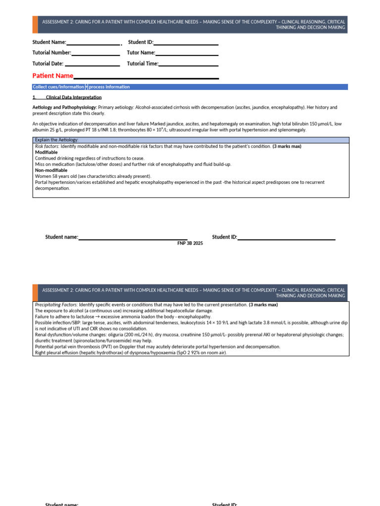 Patient Name | PDF | Cirrhosis | Sepsis