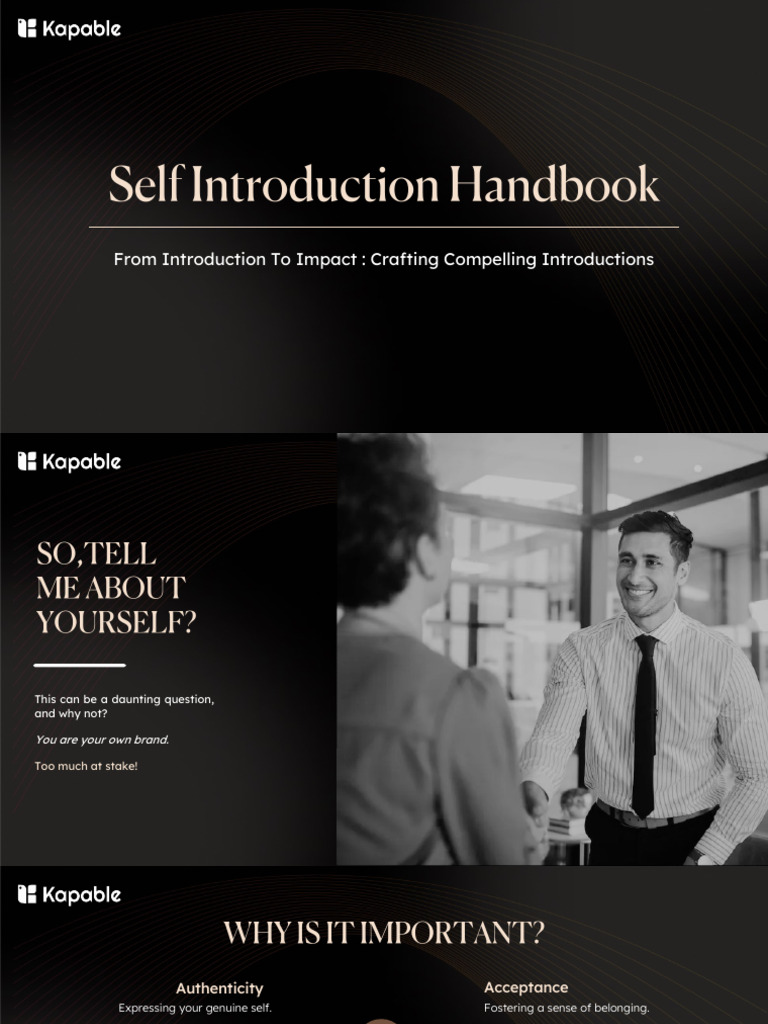 Self Introduction Handbook | PDF | Identity (Social Science) | Leadership
