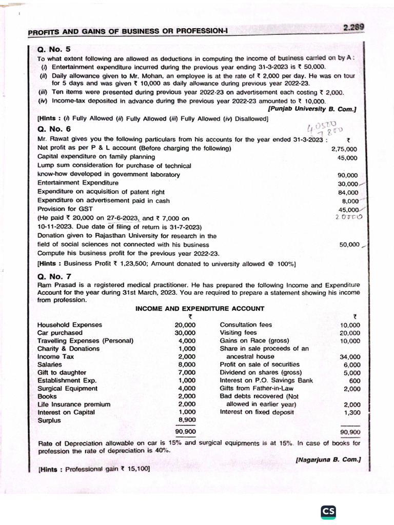 Business Income Sums | PDF