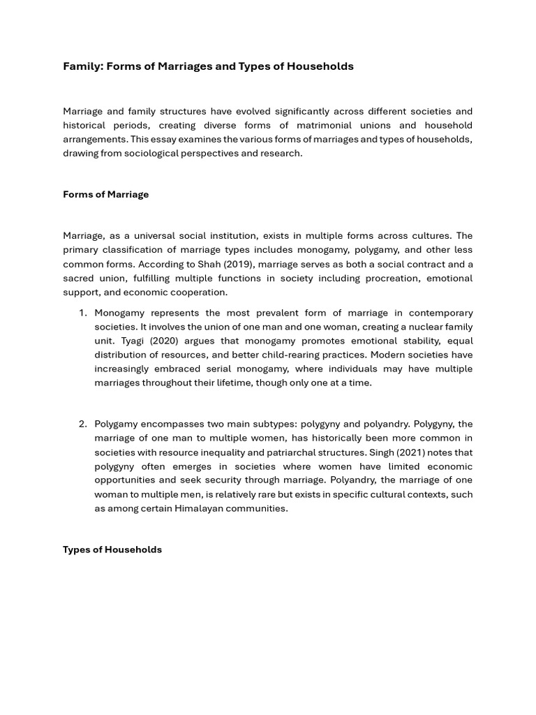 Shalini Shah Unit 4 | PDF | Family | Marriage