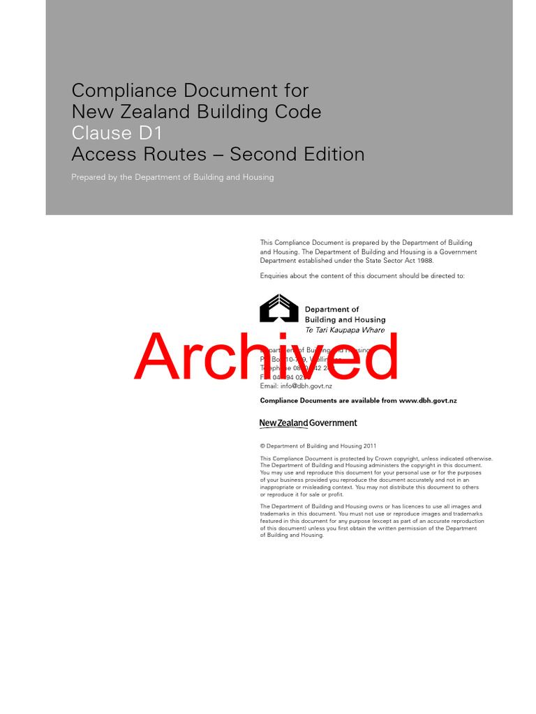 NZ Building Code D1 Compliance Guide | PDF