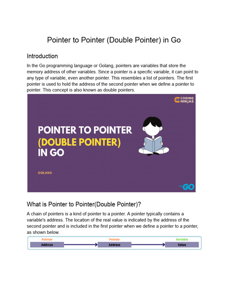 Pointer To Pointer (Double Pointer) in Go | PDF | Pointer (Computer ...