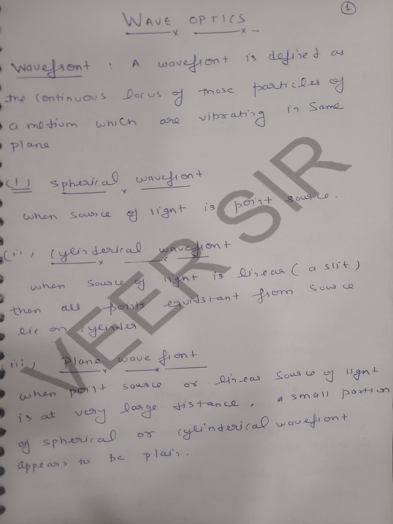 Class 12 Waaveoptics - Watermark | PDF
