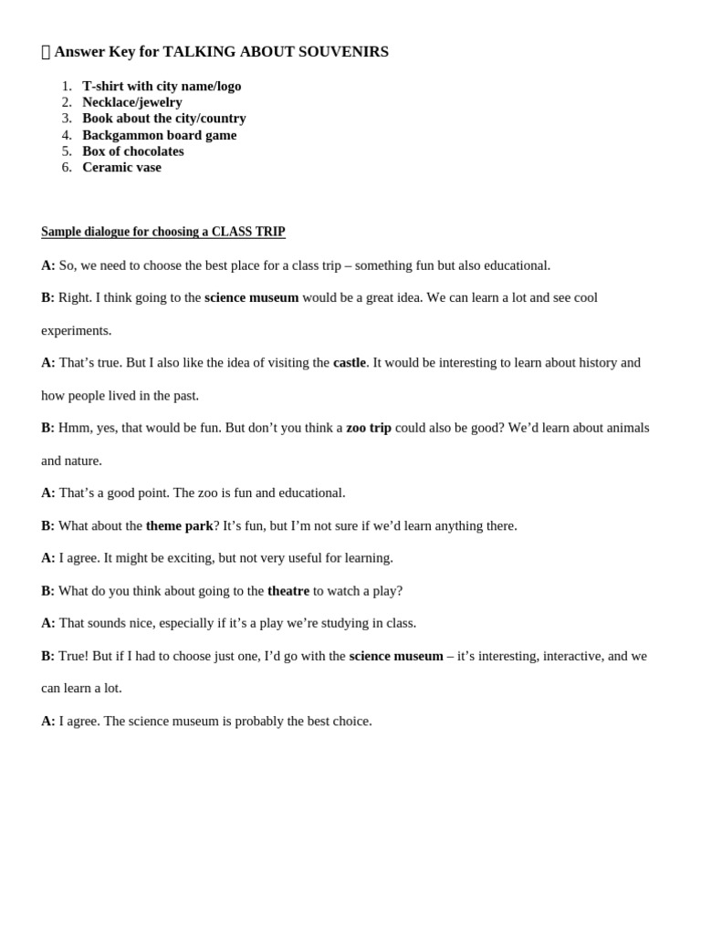 Practice Speaking Part 3 - Test 3 and 4 - B1 Trainer - Answer | PDF