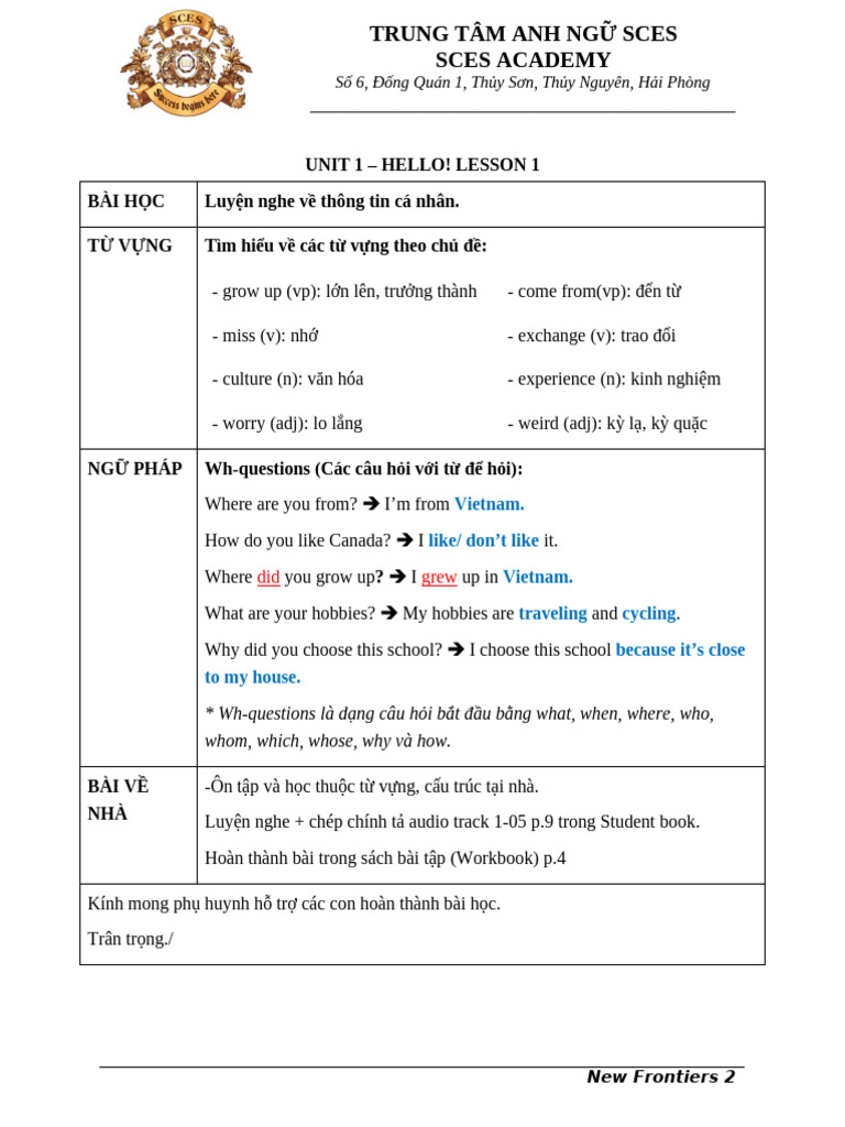 Unit 1 - Lesson 1 - HW | PDF