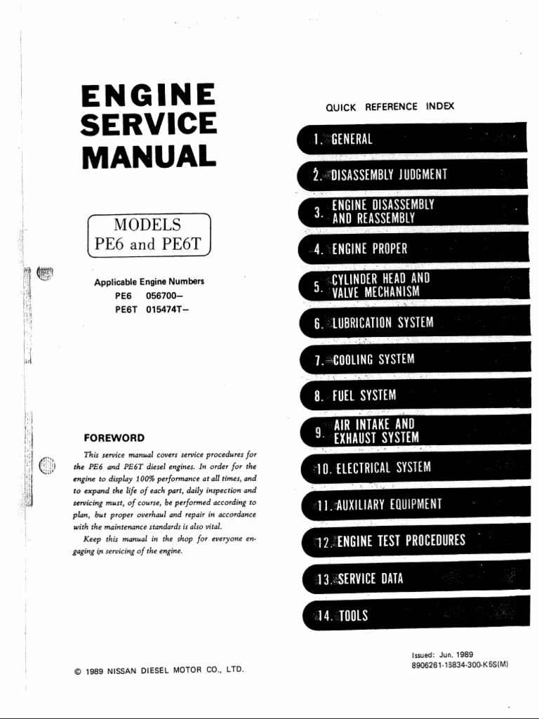 Kobelco Pe6 Pe6t Engine | PDF