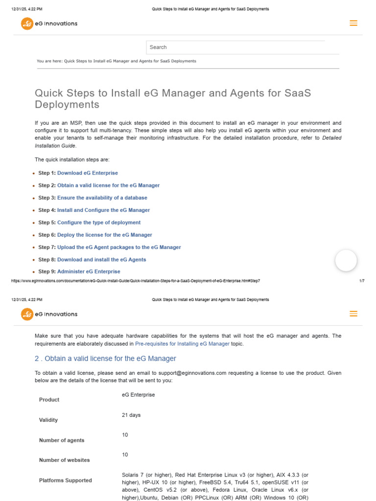 eG Manager Installation Guide for SaaS | PDF | Software As A Service ...