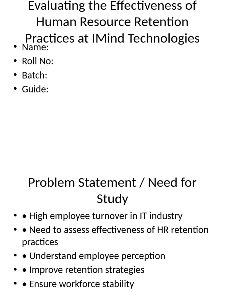 HR Retention IMind Presentation | PDF