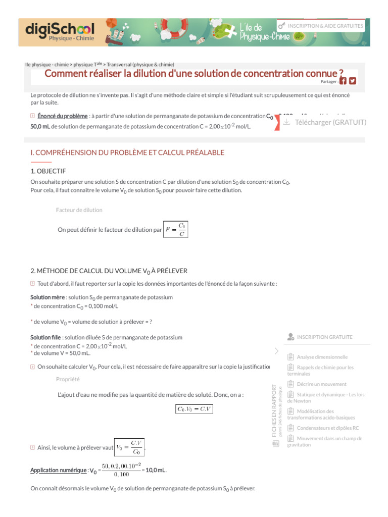 Dilution de permanganate de potassium | PDF