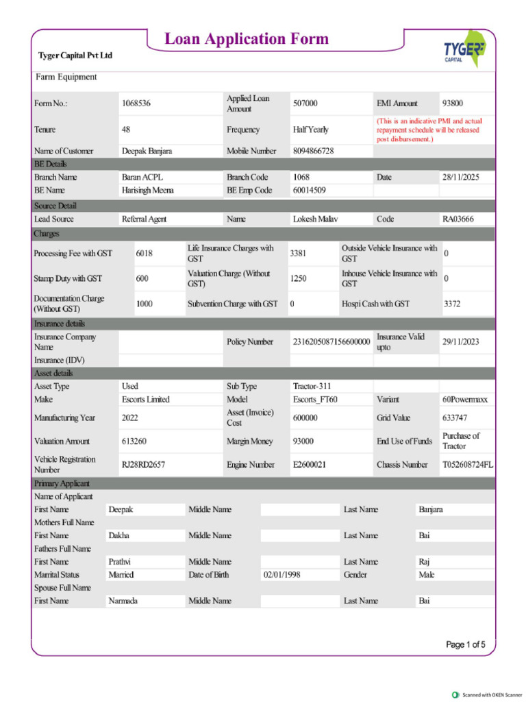 Signed Application Form | PDF