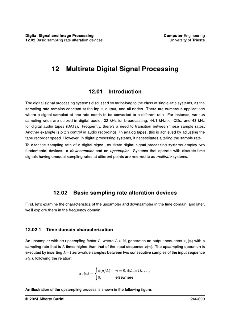Text 12 Multirate Digital Signal Processing | PDF
