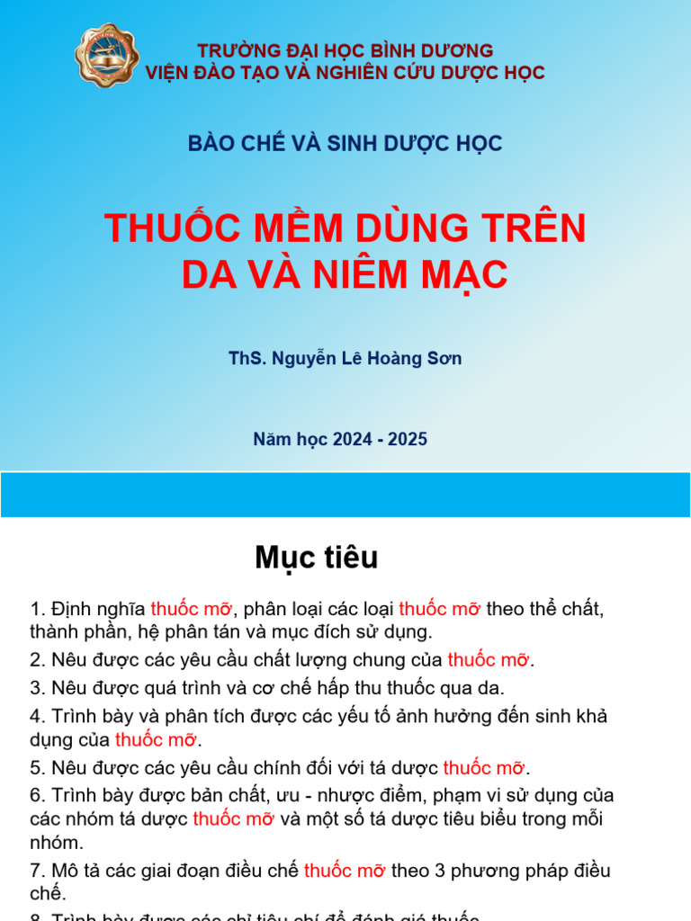 Thuoc Mem Dung Tren Da Va Niem Mac | PDF