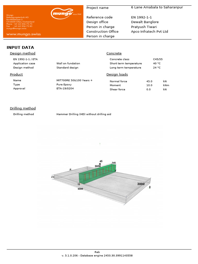 Design Calculation M12 Rebar Pure 500+ | PDF | Concrete | Mechanical ...