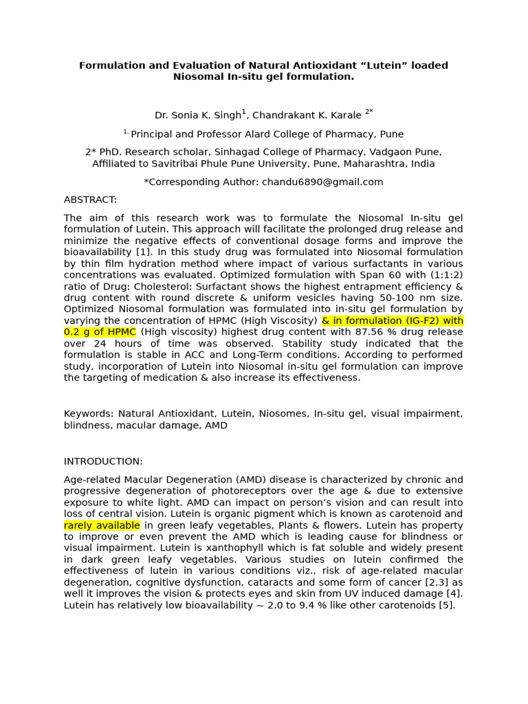 Niosomal Insitu Gel - MW | PDF | Infrared Spectroscopy | Spectroscopy