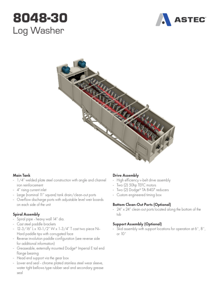 Log Washer 8048 30 Spec Sheet English | PDF | Washing Machine | Belt ...
