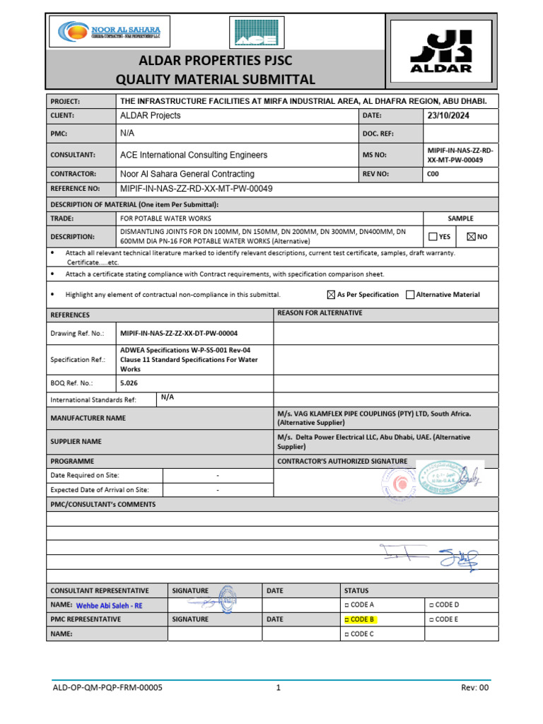 Mipif in Nas ZZ ZZ XX MT PW 00049 c00 (B) Dismantling Joints For ...