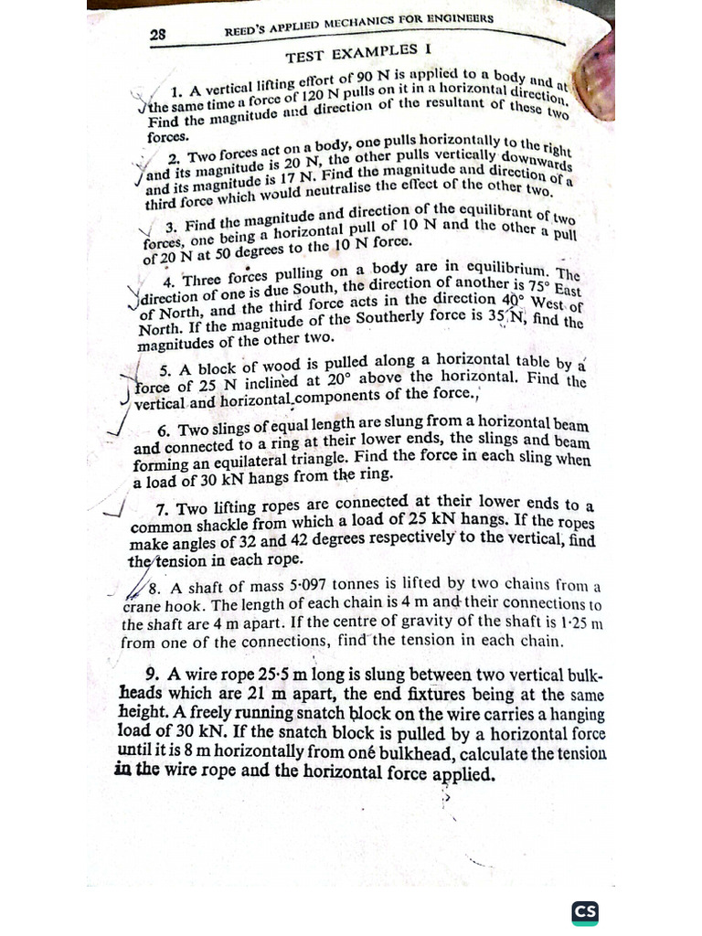 Engineering Mechanic Test Example 1 | PDF