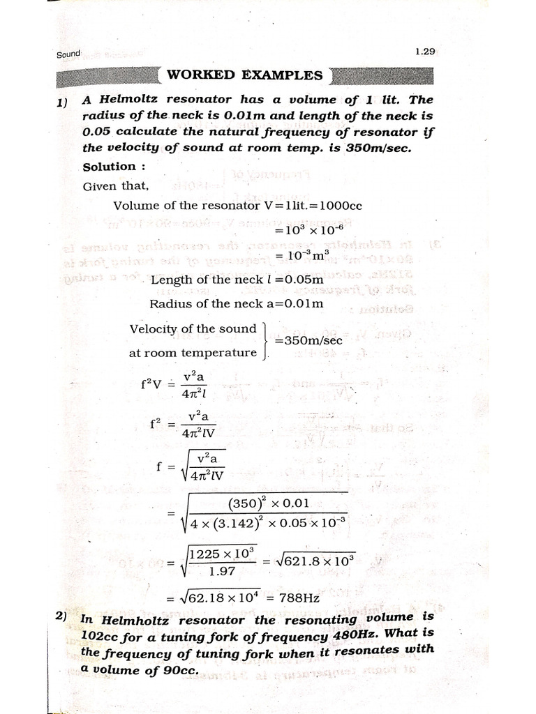 Problems On Sound & Waves Chapter | PDF